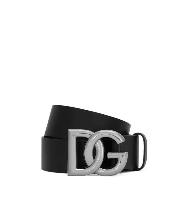 Dolce & Gabbana Crossover Dg Logo Buckle Belt - Black