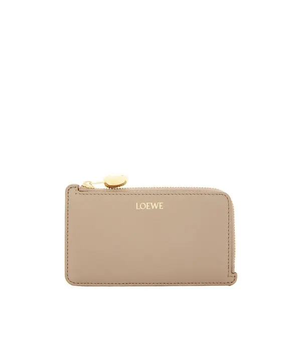 Loewe Pebble Coin Cardholder In Shiny Nappa Calfskin - Nude