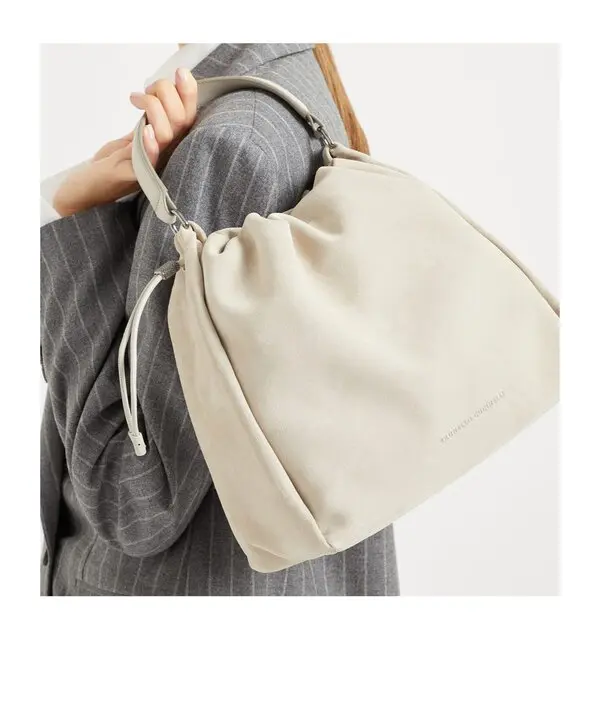 Brunello Cucinelli Monili Drawstring Shoulder Bag