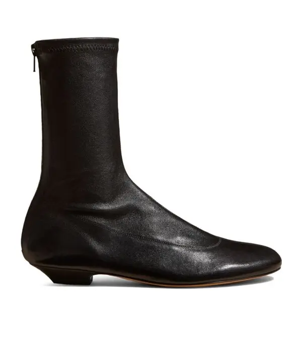Khaite The Apollo Round Toe Ankle Boots