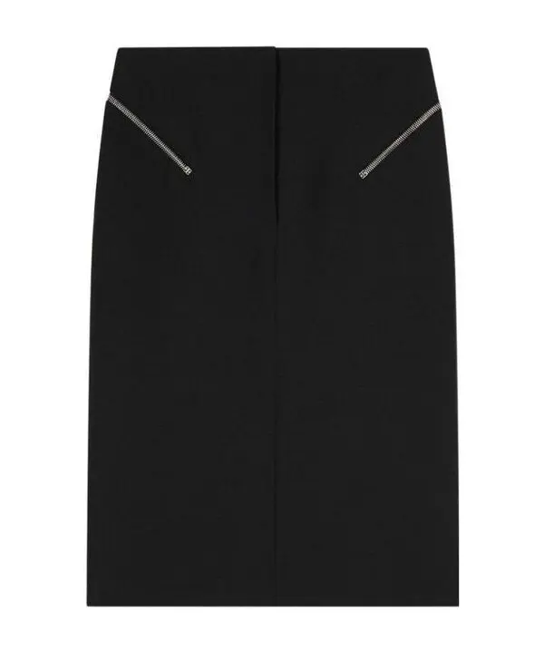Givenchy Metallic Zipped Midi Skirt - Black
