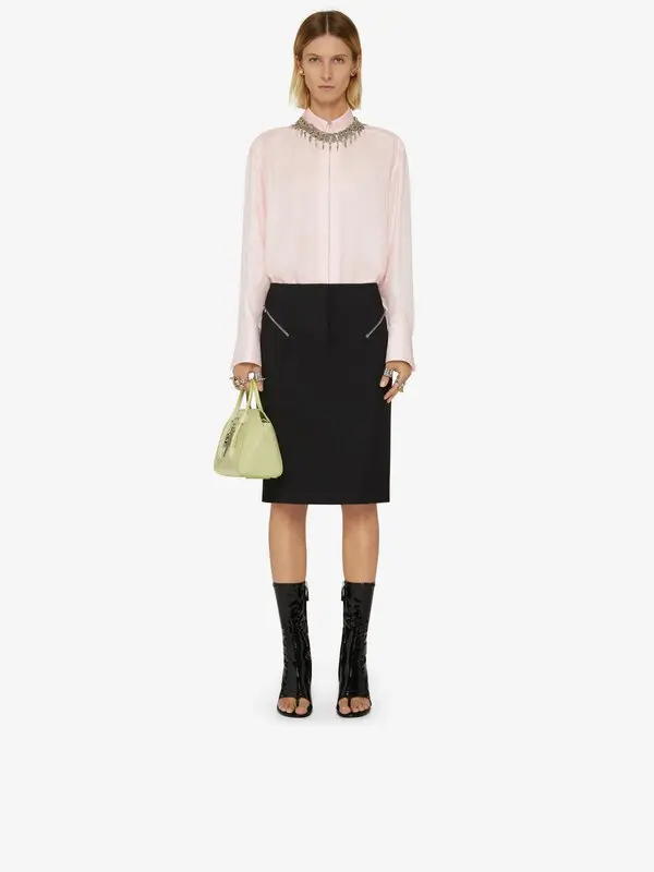Givenchy Metallic Zipped Midi Skirt