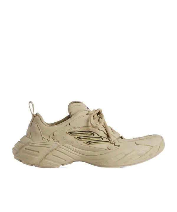 Balenciaga Monday" Lace-up Sneakers - Beige
