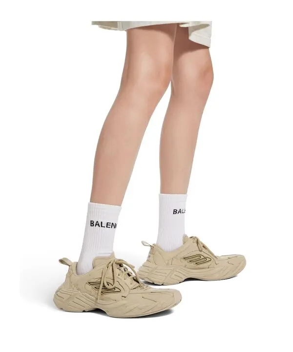 Balenciaga Monday" Lace-up Sneakers - Beige