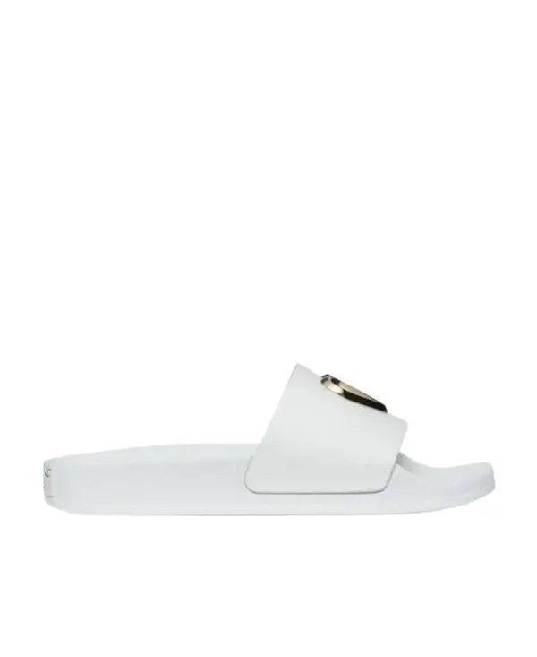 Red Valentino Open Toe Slides With Heart Detail