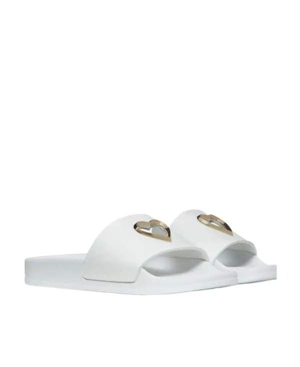 Red Valentino Open Toe Slides With Heart Detail