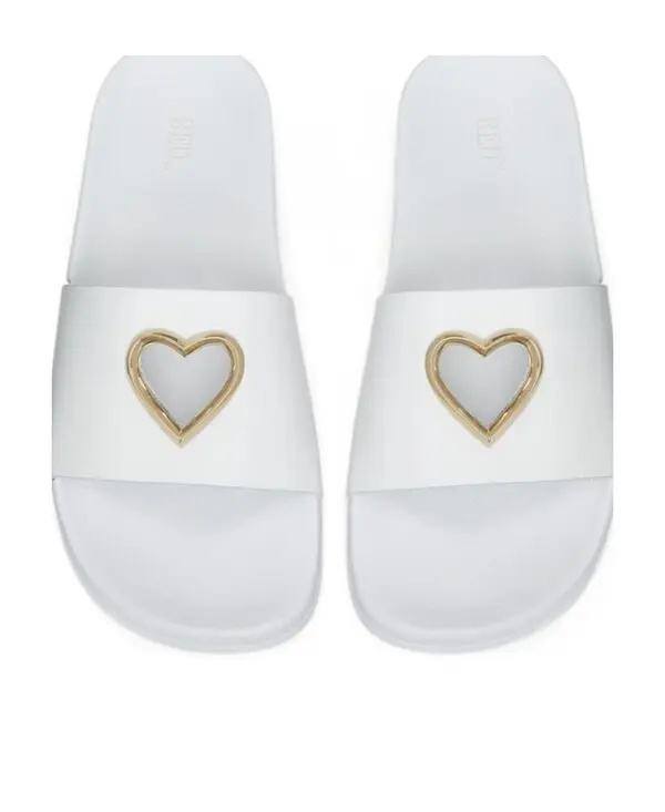 Red Valentino Open Toe Slides With Heart Detail