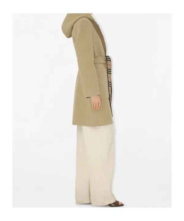 Burberry Belted Reversible Hooded Coat - Sand