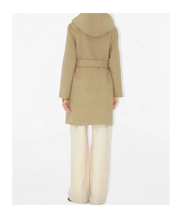 Burberry Belted Reversible Hooded Coat - Sand