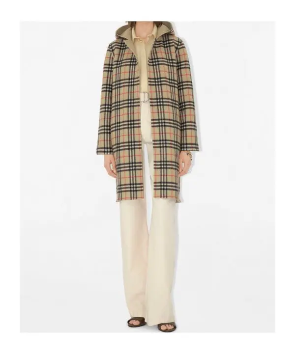 Burberry Belted Reversible Hooded Coat - Sand