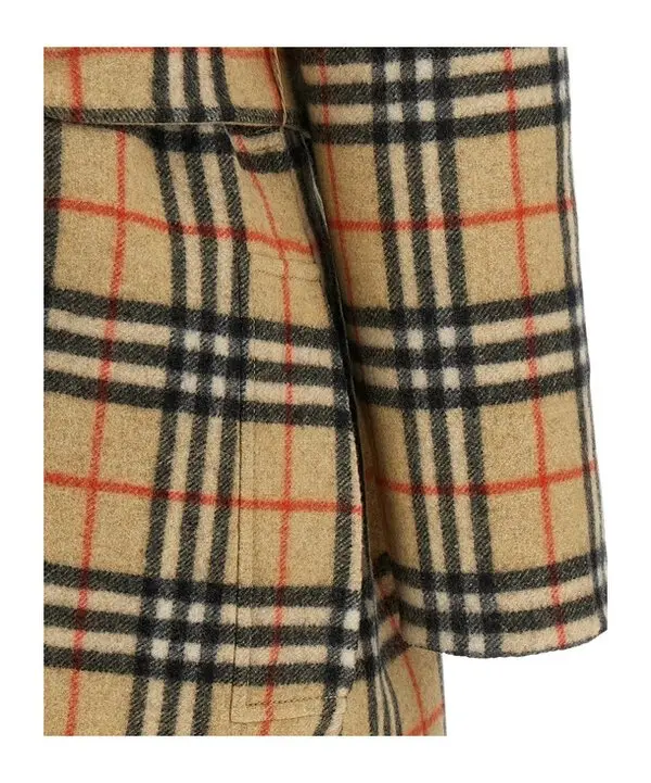 Burberry Belted Reversible Hooded Coat - Sand