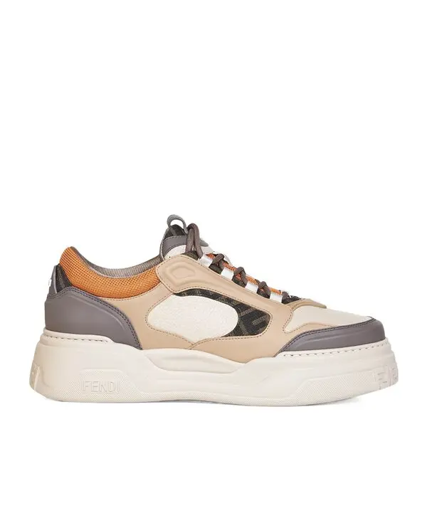 Fendi Panelled Platform Sneakers - White