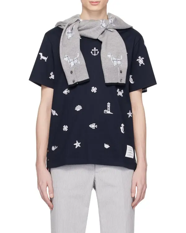 Thom Browne Jersey Nautical Short Sleeve T-shirt
