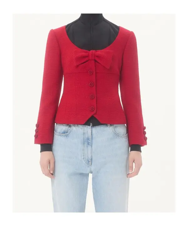 Valentino Garavani Bow Detail Button-up Jacket