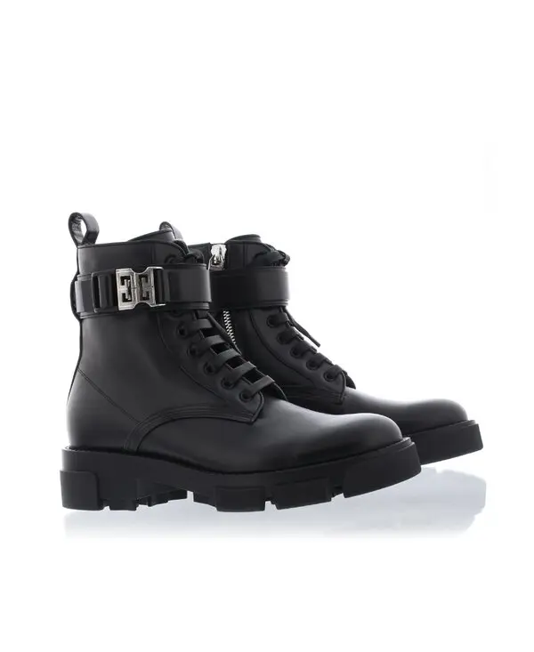 Givenchy Round Toe Lace Up Ankle Boots