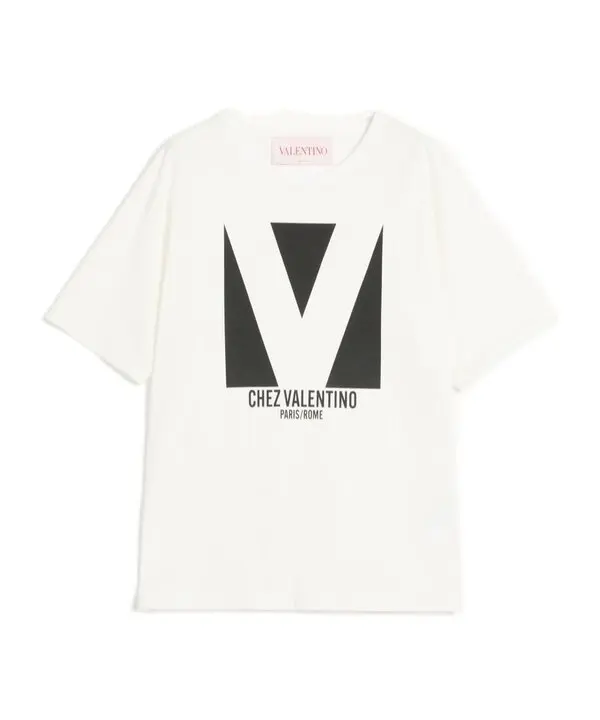 Valentino Garavani Chez -printed Crewneck T-shirt - Avorio