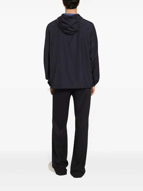 Dolce & Gabbana Reversible Logo Print Hooded Jacket - Black