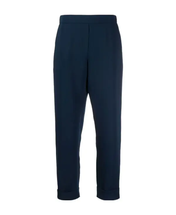P.a.r.o.s.h Elasticated-waist Straight Leg Trousers - Black