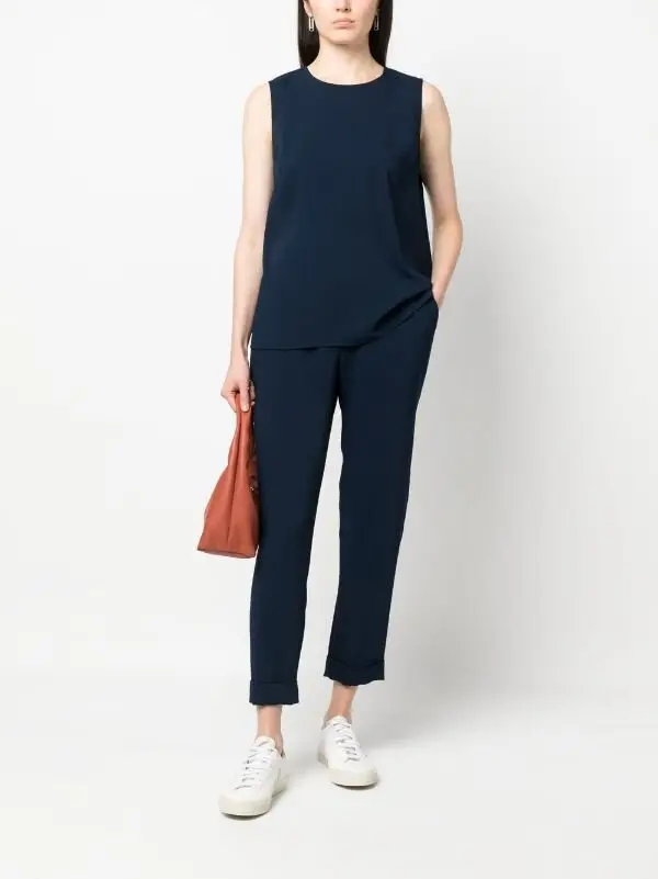 P.a.r.o.s.h Elasticated-waist Straight Leg Trousers - Black