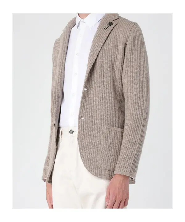 LARDINI Long Sleeve Cardigan With Button Closure - Nude