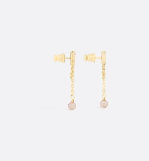 Dior Cd Chain Drop Earrings With Pearl