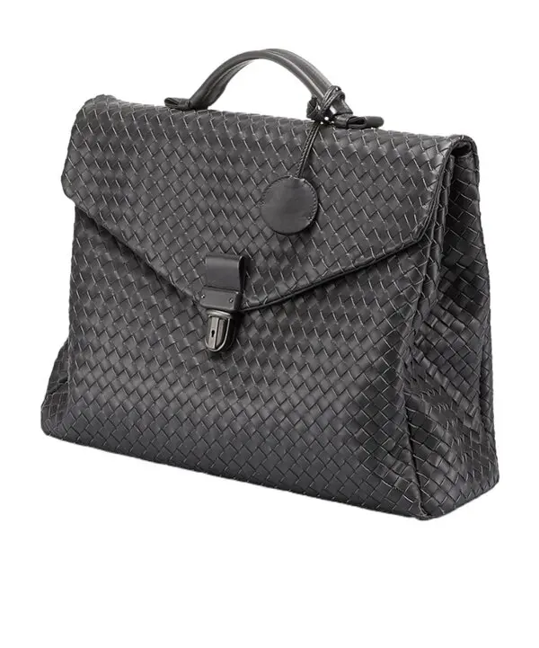 Bottega Veneta Intrecciato Weave Briefcase - Black