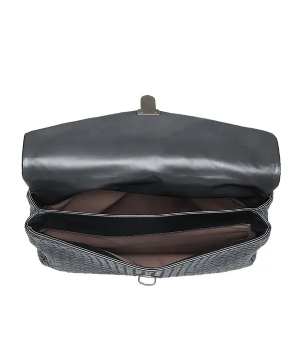 Bottega Veneta Intrecciato Weave Briefcase - Black