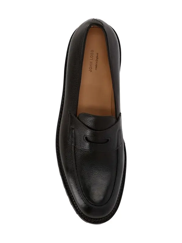 John Lobb Round Toe Slip-on Loafers - Dark Brown