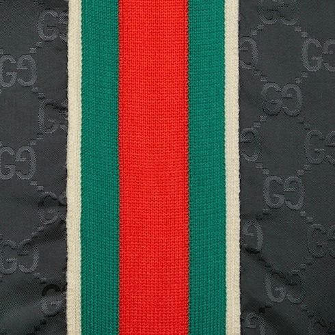 Gucci Jumbo Gg Hooded Jacket With Striped Sleeves