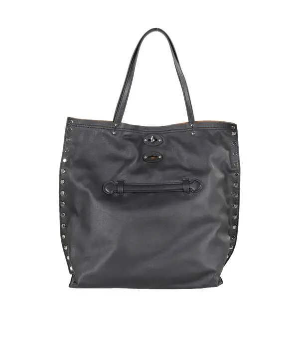 ZANELLATO Aspasso Studded Medium Tote Bag - Black