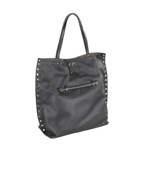 ZANELLATO Aspasso Studded Medium Tote Bag - Black