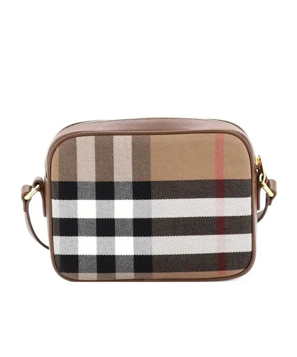 Burberry House Check Canvas Small Camera Bag - Brown