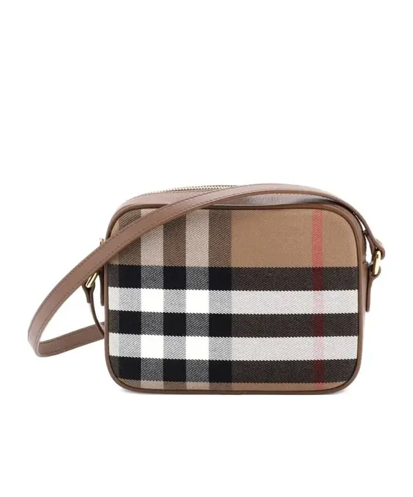 Burberry House Check Canvas Small Camera Bag - Brown