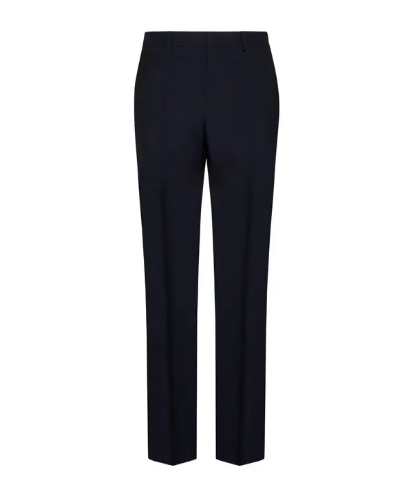 Valentino Garavani Pleated Straight Leg Trousers - Black