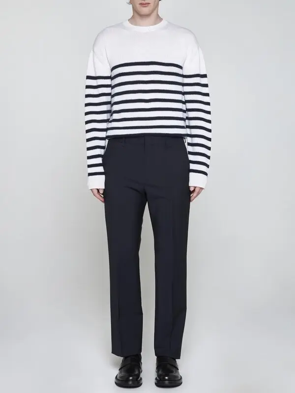 Valentino Garavani Pleated Straight Leg Trousers - Black