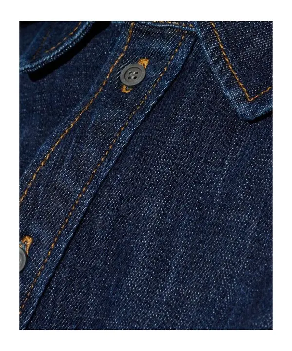 Loewe Draped Denim Shirt With Engraved D-rings