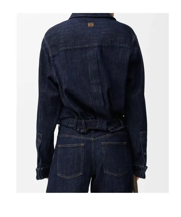 Loewe Draped Denim Shirt With Engraved D-rings