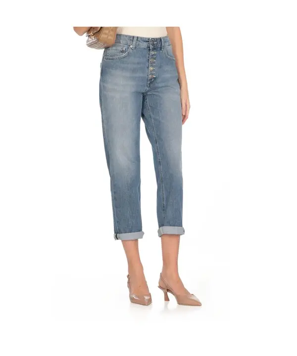 DONDUP Jewel Button Straight-leg Jeans - Blue