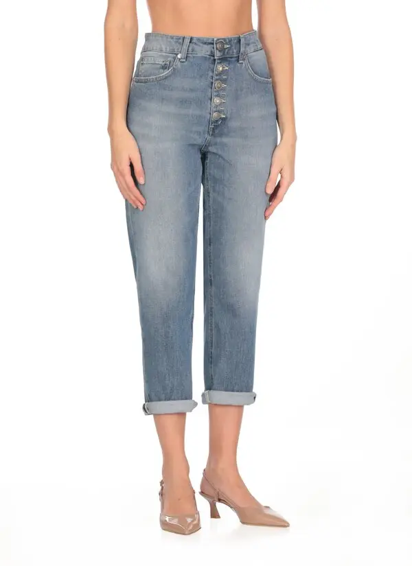 DONDUP Jewel Button Straight-leg Jeans - Blue