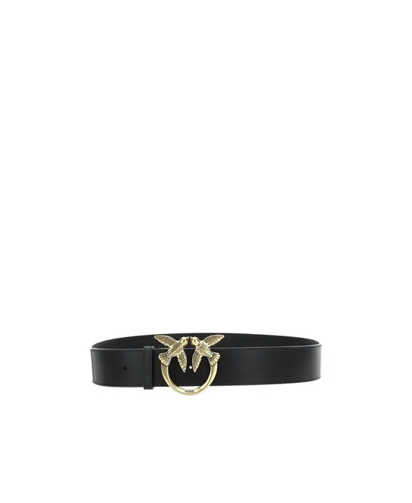 Pinko Logo Plaque Buckle Belt - Black