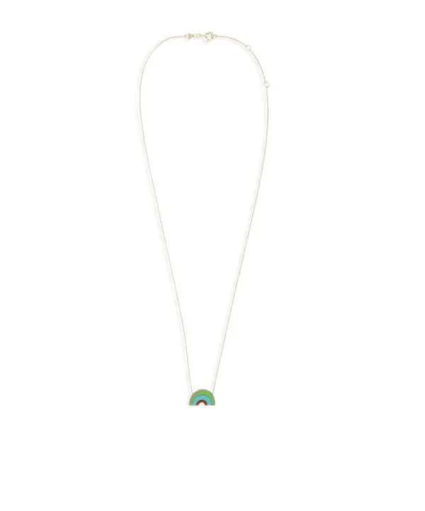 ALIITA Rainbow Pattern Pendant Necklace - White