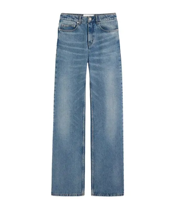 AMI Paris Flared Fit Jeans With Logo Patch - Blue