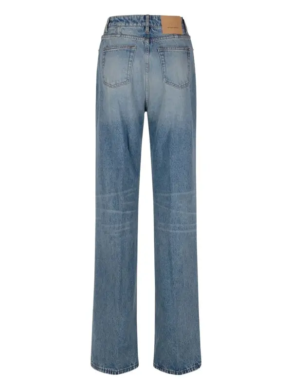AMI Paris Flared Fit Jeans With Logo Patch - Blue