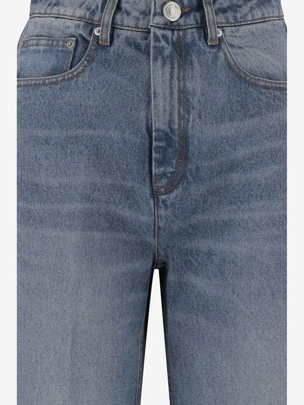 AMI Paris Flared Fit Jeans With Logo Patch - Blue