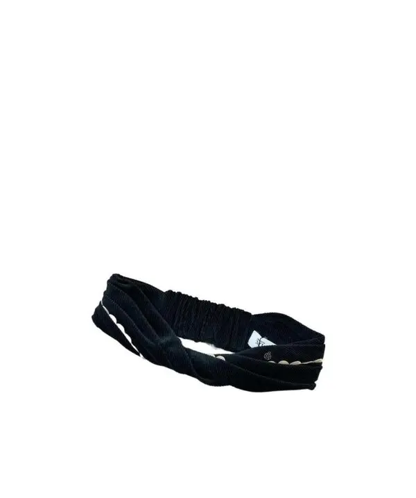 MAISON MICHEL Logo Patch Hair Band - Black