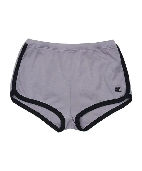 COURREGES Contrast Trim Mini Shorts - Gray