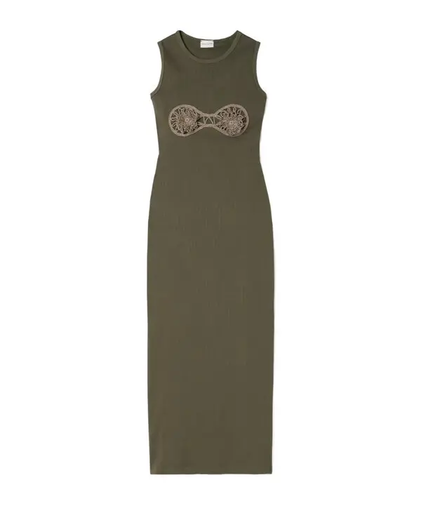 Magda Butrym Lace-trimmed Dress - Green