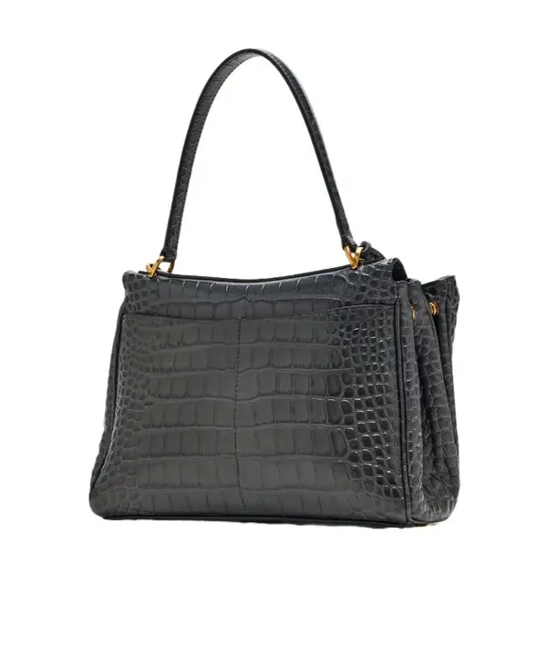 Balenciaga Small Rodeo Crocodile-embossed Shoulder Bag