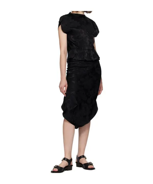MAISON MARGIELA Floral Brocade Peplum Blouse