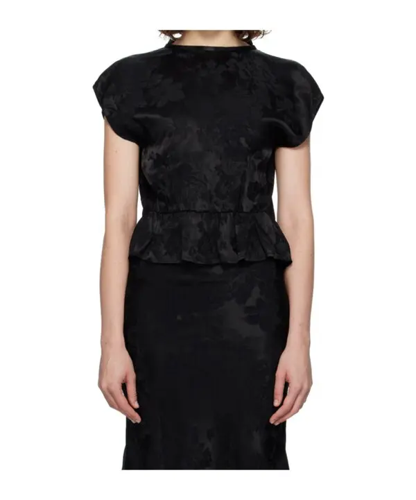 MAISON MARGIELA Floral Brocade Peplum Blouse